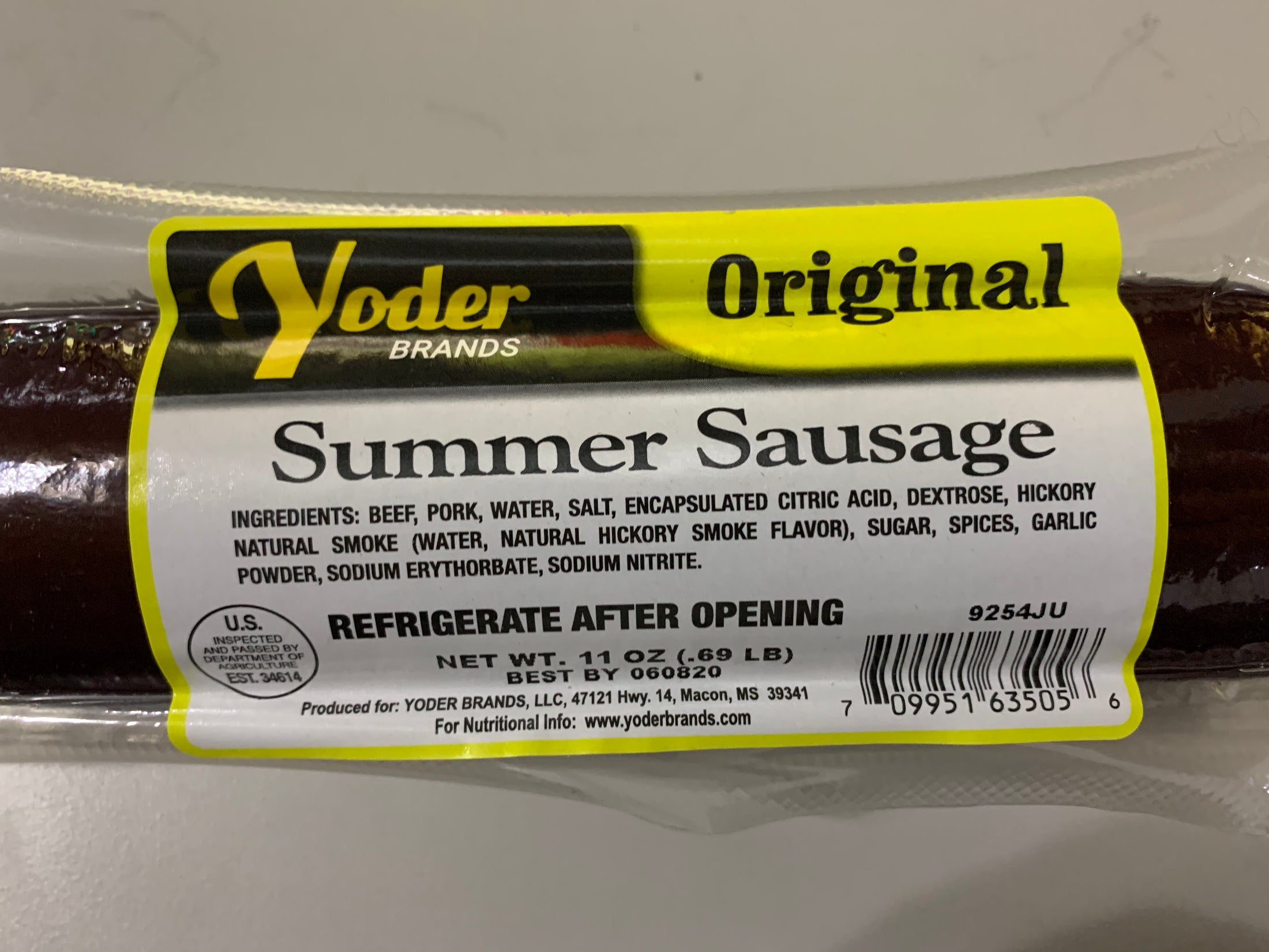 11 oz ORIGINAL SUMMER SAUSAGE – YODER BRANDS